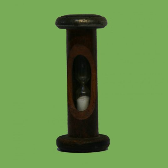 Antique Sand Timer in Bobbin Case – Geoff Allnutt Clocks
