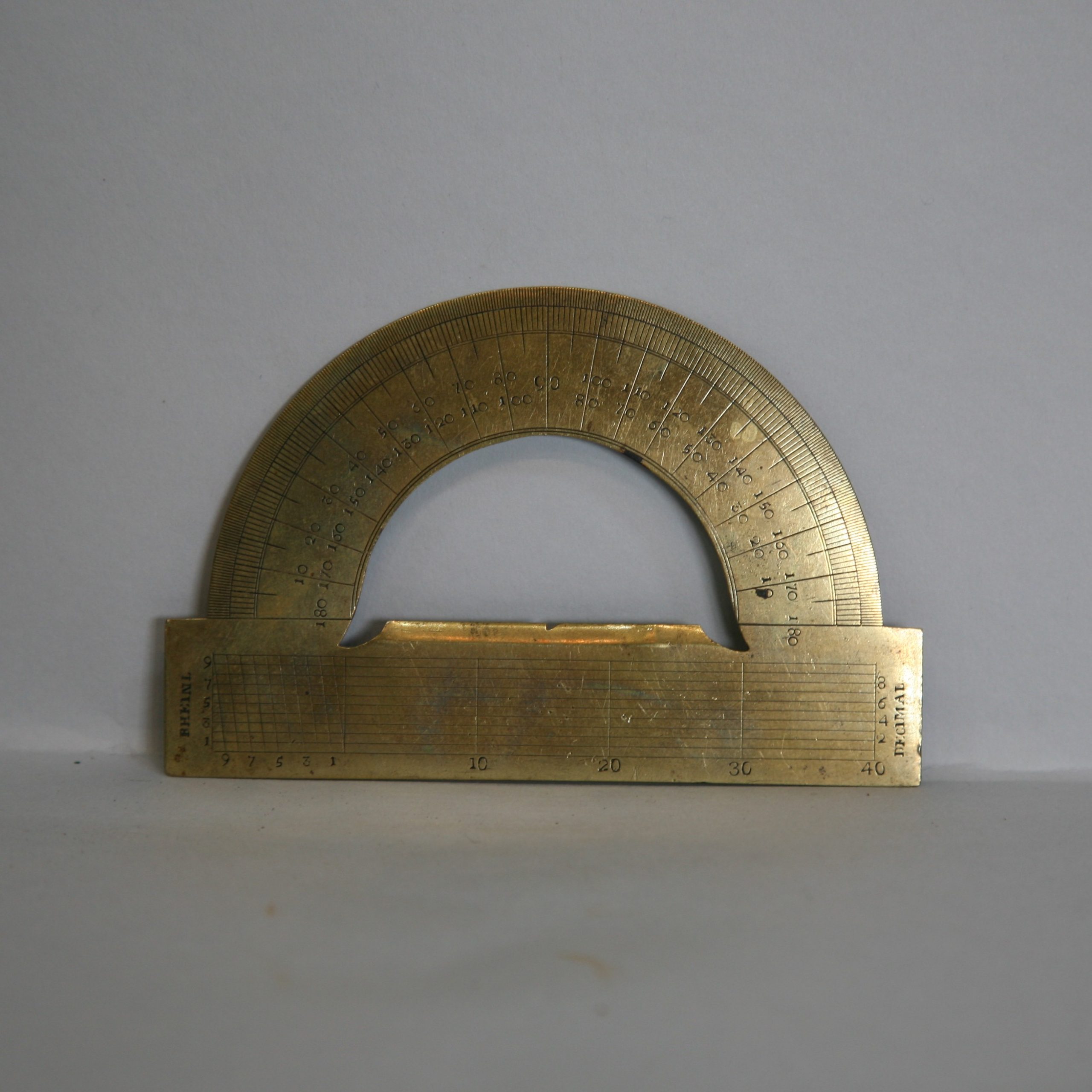 Brass Protractor – Geoff Allnutt Clocks